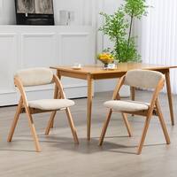 Wooden Stackable Dining Folding Chairs with Padded Seats(Set of 2) - On ...