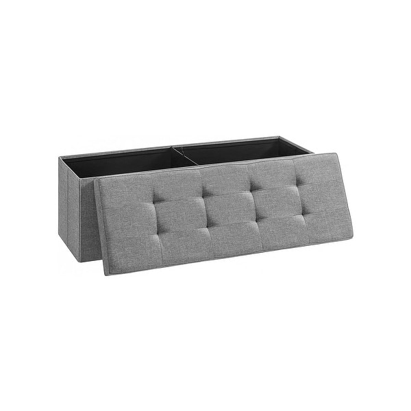 Songmics 43 Inches Folding Storage Ottoman Bench Storage Chest Foot