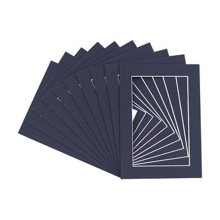 Pack of TEN 16x24 Mats Bevel Cut for 12x22 Photos - Acid Free Navy ...