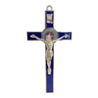 Silver And Blue Hangable Crucifix Figurine - Bed Bath & Beyond - 40435209