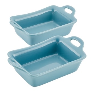 Rachael Ray Ceramics Rectangular Au Gratin Set, 2-Piece, Agave Blue ...