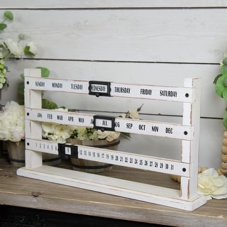 Wood Sliding Calendar White Black - Black/White - Bed Bath & Beyond ...