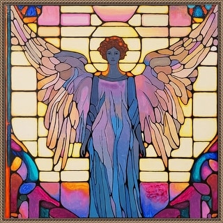 Angel Stained Glass Christian Art by Vivian Kim Framed Canvas Wall Art ...