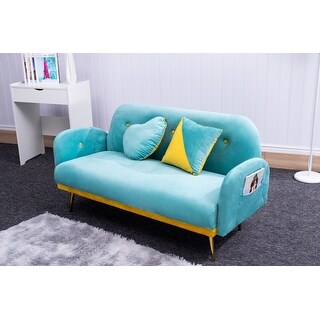 58" Velvet Sofa Couch for 2 People, Living Room Love Seats Sofa with 2 ...