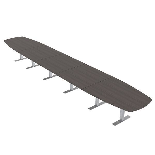 22' Modular Powered Arc Boat Conference Table With Metal T-Bases 22X4 ...