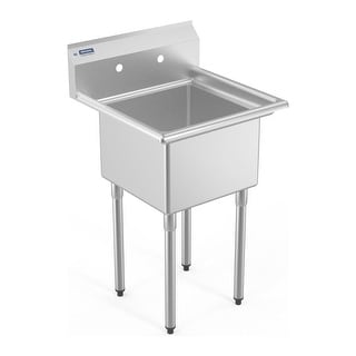 24" X 24" Stainless Steel Single Bowl Freestanding Utility Sink - N/A ...