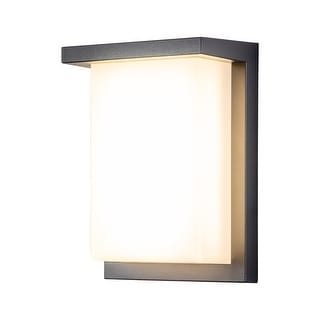 Architectural Grey LED Outdoor Wall Light with Acrylic Shade - Bed Bath ...