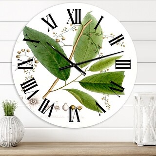Designart 'Vintage Brazilian Plant I' Traditional wall clock - Bed Bath ...