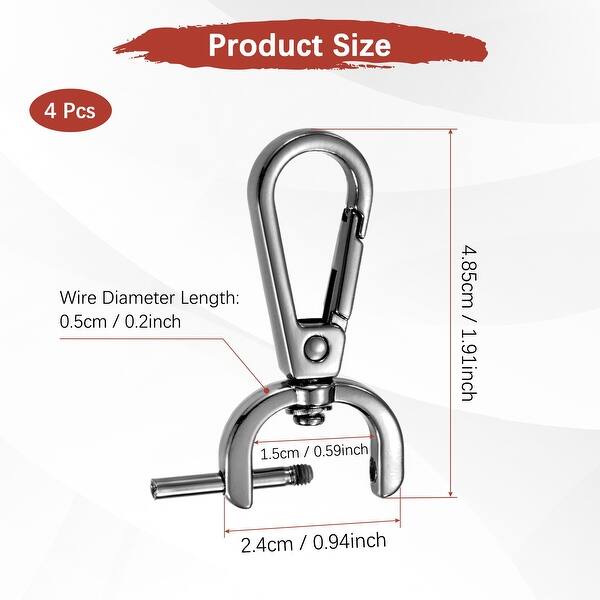 Swivel Clasp Hooks - Key Chain Clip Hooks Use for Keychain Making - 4 ...