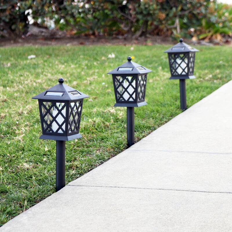 Alpine Corporation 16" Tall Outdoor Solar Powered Pathway LED Light ...