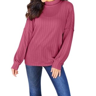Basic Bae - Sleek Ribbed Mock Neck Knit Top - Bed Bath & Beyond - 42283160