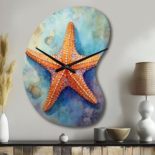 Designart - Spiny Starfish II - Starfish Wall Clocks in Boomerang Shape ...