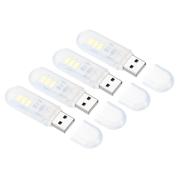4Pcs USB Night Light Portable Plug-in 3 LED Lamp Stick Touch Switch Fog ...