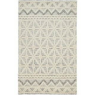 12' X 15' Ivory And Black Wool Geometric Tufted Handmade Area Rug - 3'6 ...