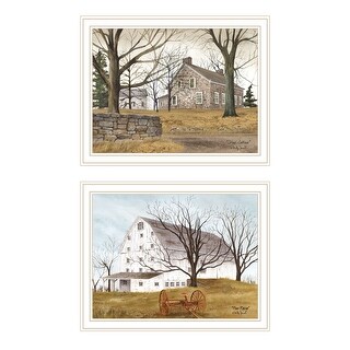 2- Piece Vignette Stone Cottage Farmhouse & Wooden Barn with Hay Rake ...