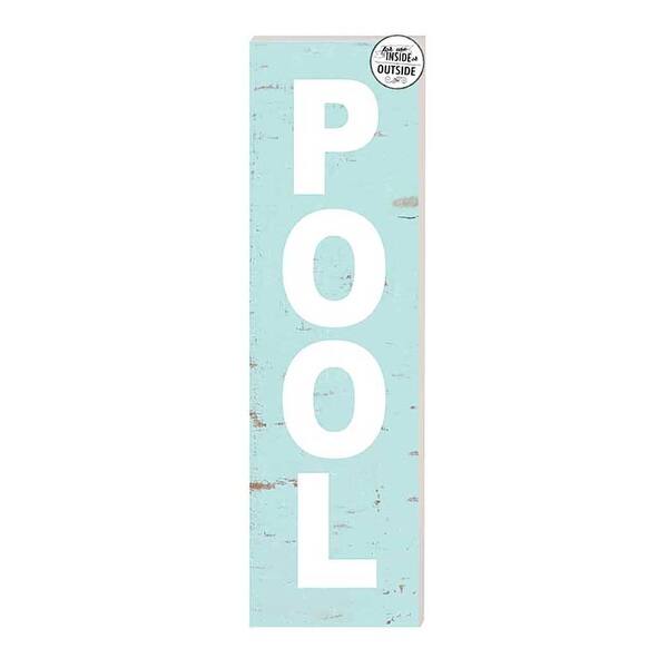 Weather Resistant "Pool" Rectangular Outdoor Wall Sign - 35" - Sea Blue ...