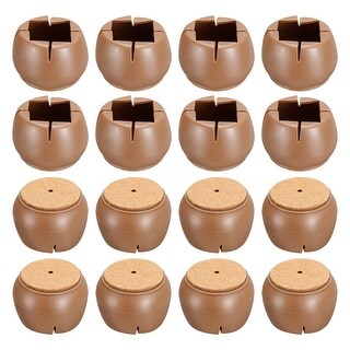 Chair Leg Floor Protectors, 16Pcs Silicone & Felt Chair Leg Cover Caps - Coffee - Bed Bath ...