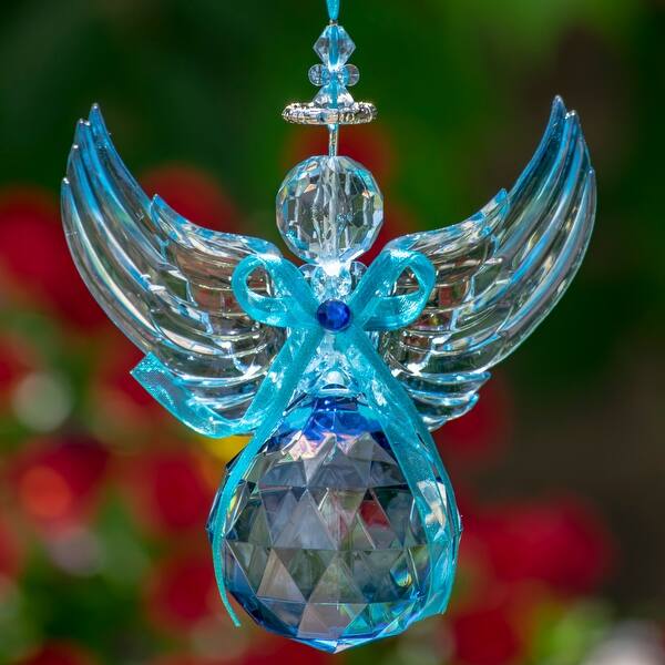 Hanging Blue Acrylic Angel Ornaments in 6 Assorted Styles - 4x1x7.5 ...