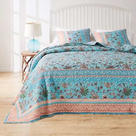 Green & Blue Oversized King Bedding - Overstock