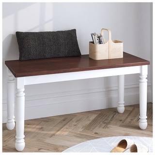 Retro Wooden Kitchen Bench - Cherry White Dining Bench Pair of 2 - 7'6 ...