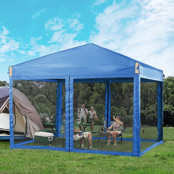 Aoodor 12'x12' Pop Up Canopy Tent with Removable Mesh Sidewalls ...