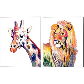 Andy Beauchamp 'Giraffe & Lion' Canvas Art (Set of 2) - Bed Bath ...