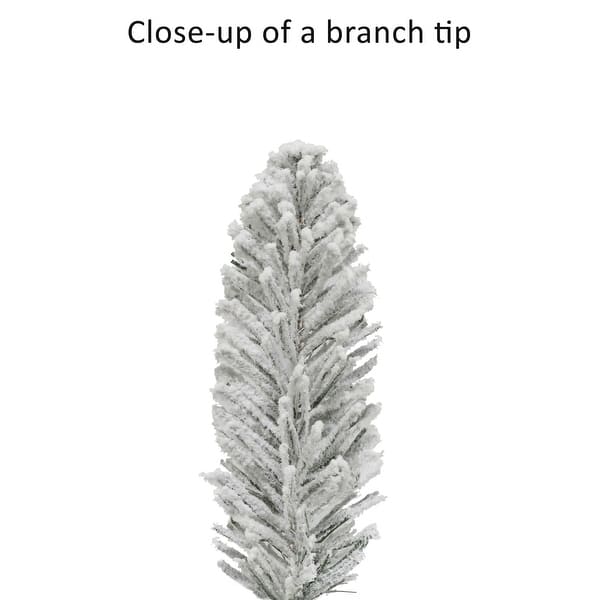 Puleo International 7 ft Pre-Lit Flocked Artificial Alpine Pencil Tree ...