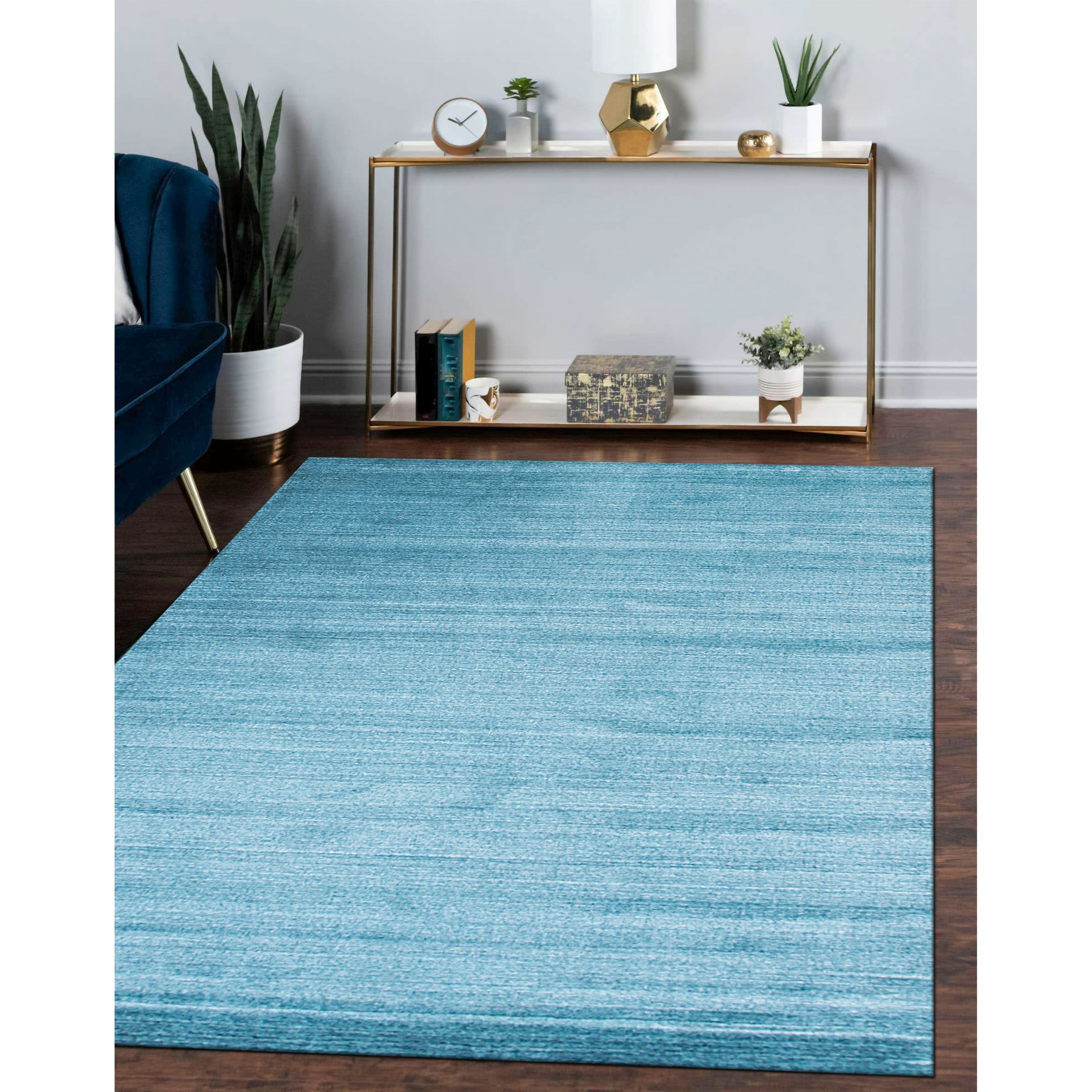 Blue Transitional Solid Urban Area Rug - 5' x 8' - Bed Bath & Beyond ...