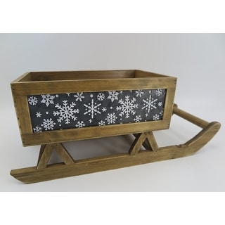 Brown Sleigh With Black Sides And Snowflake Pattern Decoration - Bed ...