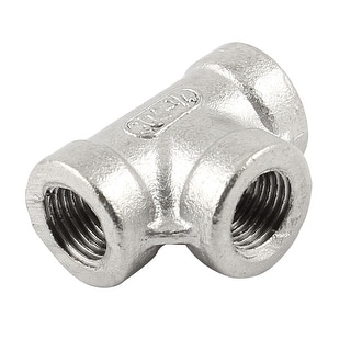 Tee Shape 3 Way 1/4NPT to 1/4NPT Female Thread Pipe Coupling Fitting ...