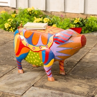 Colorful Folk Art Pig Side Table - Bed Bath & Beyond - 35851074