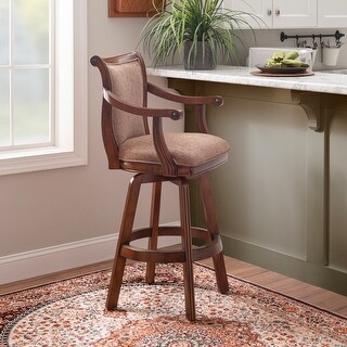 Brandon 30" Bar Stool with Swivel, Lightly Distressed Warm Cherry - Bed ...