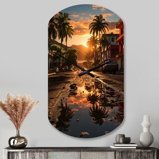 Designart - Puerto Rico Landscape - Puerto Rico Wall Clock in Cylinder ...