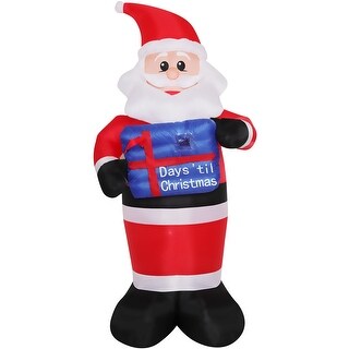 Christmas Time 7-Ft. Pre-Lit Inflatable Santa Claus with a Countdown ...