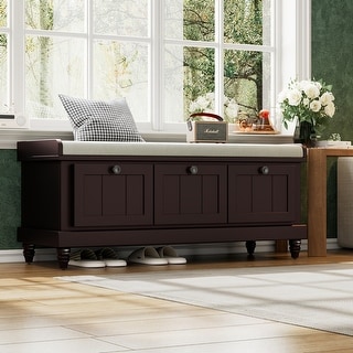 Classic Storage Bench with Cushioned Seat and Drawers - Bed Bath ...
