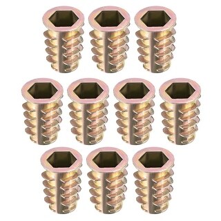 Threaded Insert Nuts Hex Socket M10 Internal Thread 23mm Length 10pcs ...