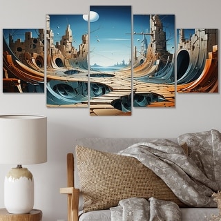Designart "Surrealism The Persistence Of Canyon" Surrealism Multipanel ...