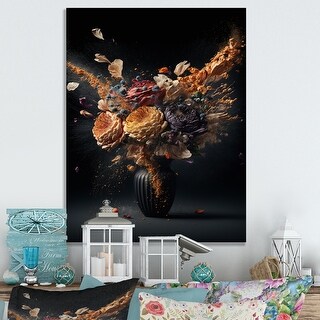 Designart "Still Life With Exploding Blossoming Flowers" Floral Canvas ...