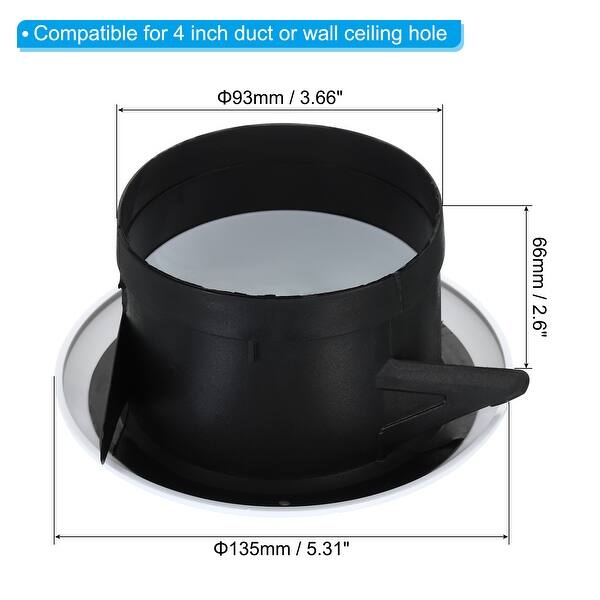 4" Round Air Vent Ceiling Diffuser Grill Cover ABS Louver Soffit Vent ...
