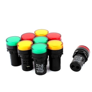 9Pcs AC/DC 12V 21mm Panel Mount LED Indicator Pilot Signal Light Lamp ...