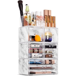 Large Makeup Organizer Clear Stackable Jewelry & Makeup Organizer ...