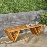 Mallett Outdoor Acacia Wood Bench with Rope Seating by Christopher ...