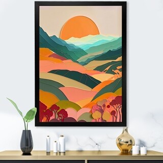 Designart "Sublime Sun Soaked Simplicity I" Minimalism Landscape Framed ...