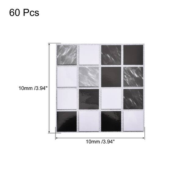 60Pcs 3D Mosaic Tile Stickers, 10 x 10cm Square Wallpaper Self-Adhesive ...