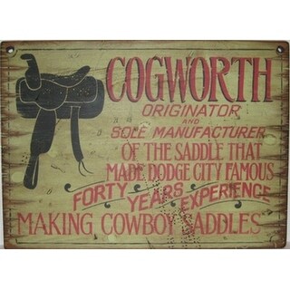Cowboy Signs Wood Wall Hanging Cogworth Originator Brown Red - Bed Bath ...