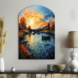 Designart - Vangogh The Bridge At Arles II - Vangogh Wall Clock in ...