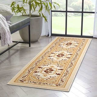 Well Woven Royal Medallion Floral Ivory Runner Rug - 2' x 7'3" - Bed ...