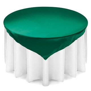72" Square Satin Wedding Table Overlay - Hunter Green by Lann's Linens ...