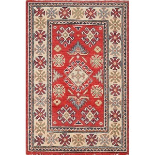 Traditional Kazak Oriental Rug Handmade Red Wool Carpet - 2'0"x 3'0 ...