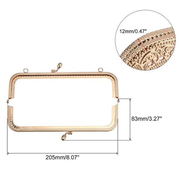 Metal Purse Frames, 4.9" 2Pcs Kiss Lock Clasp Frame for Coin Purses DIY ...